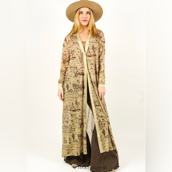 L&B Apparel | Sweaters | Lb Desert Desperado Mesh Duster | Poshmark